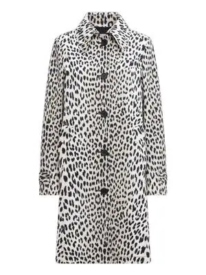 CALLAS MILANO Alaine Animal Print Car Coat - Beige