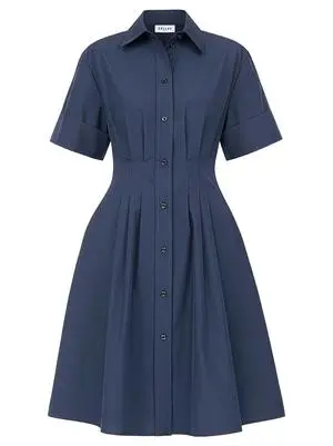 CALLAS MILANO Ps26 Bergamo Fit And Flare Shirtdress - Navy