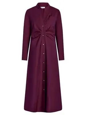 CALLAS MILANO Genny Button Front Shirt Dress Violet