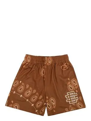 ERIC EMANUEL Paisley Print Mesh Shorts - Brown