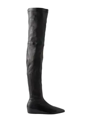 HERBERT LEVINE All In All Leather Over-the-knee Boots - Black