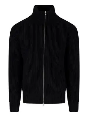 MAISON MARGIELA Ribbed Zip Sweater - Black