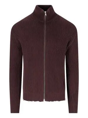 MAISON MARGIELA Ribbed Zip Sweater - Brown