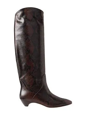 Le Monde Beryl Allegra 25 Snake-effect Leather Knee Boots - Snake Print