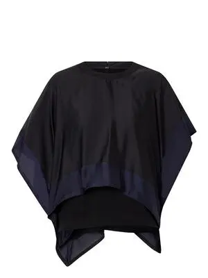 Sacai Sacai Layered Satin And Cotton Blouse Black