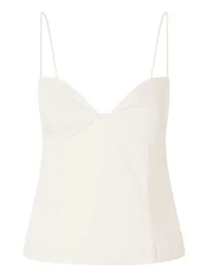 ST. AGNI Studio Stretch Cotton-blend Poplin Camisole - Cream