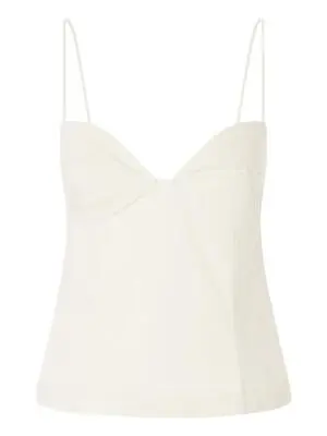 ST. AGNI ST. AGNI Studio Stretch Cotton-Blend Poplin Camisole Neutrals