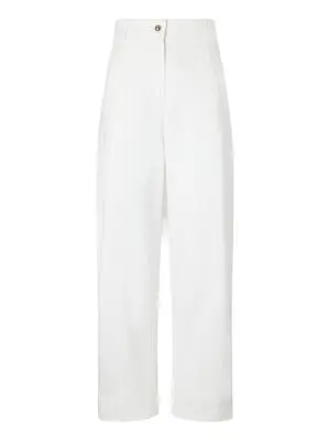 Max Mara Adorni Stretch-cotton High-rise Tapered Pants - White