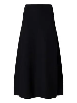 Max Mara Fuggito Crepe Midi Skirt - Black