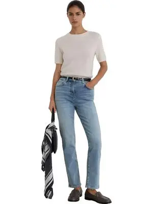 REISS Isabel Slim-leg Mid-rise Jeans - Light Blue