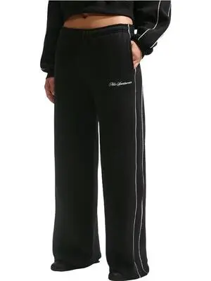 Nike Studio Fleece Mid-rise Wide-leg Pants - Black