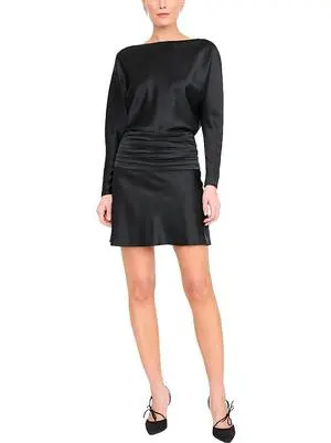 Staud Freda Silk Blend Mini Dress - Black