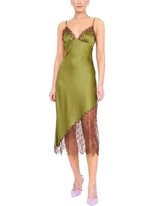Staud Lara Silk Blend Dress - Pear