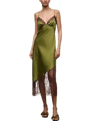 Staud Lara Silk Blend Dress - Pear