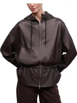 Staud Gondola Leather Jacket - Earth