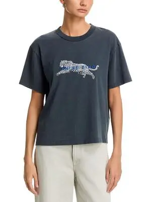 ANINE BING Cade Leopard Graphic T-shirt - Black