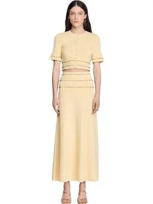 SANDRO Sandro Long Knit Skirt With Tassels