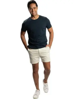 PETER MANNING NYC Stretch Chino Shorts 7-inch Inseam - Stone