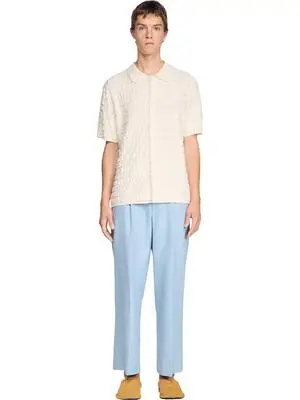 Sandro Terry Knit Short-sleeve Cardigan - Ecru