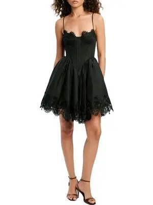 Bardot Ashta Lace Detail Mini Dress - Black