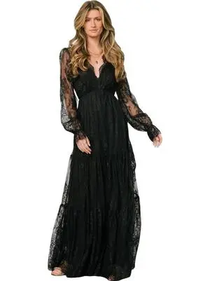 BALTIC BØRN Gloria Lace Maxi Dress - Black