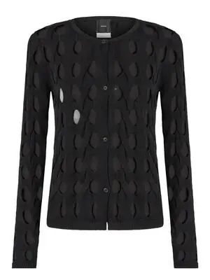 Pinko Crewneck Open Knitted Cardigan - Black