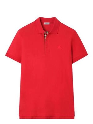 Burberry Ekd Embroidered Short Sleeved Polo Shirt - Currant Red