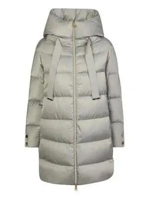 Herno Zip-up Drawstring Hooded Jacket - Gray