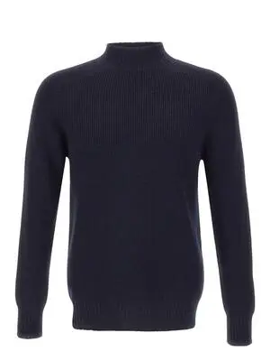 GRAN SASSO Ribbed High-neck Sweater - Blue