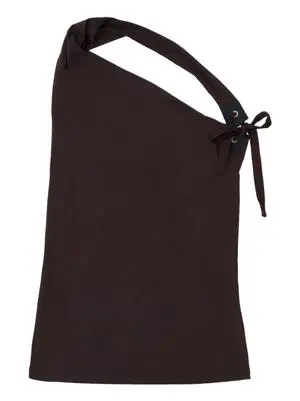 Paloma Wool Simulet Halter Top With Appliqué And Eyelets - Brown