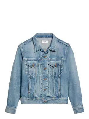 Celine Trucker Jacket In Cotton Denim - Blue
