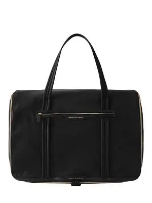 ANYA HINDMARCH Leather-trimmed Econyl Travel Case - Black
