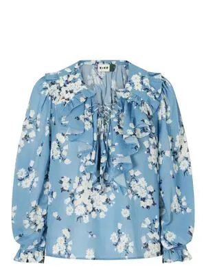 Rixo Ruffled Shirt - Blue