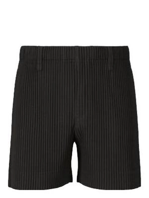 Issey Miyake Homme Plissé Tailored Pleats Bermuda Shorts - Black