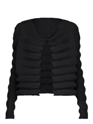 Issey Miyake Issey Miyake Pleated Wave Cardigan Black