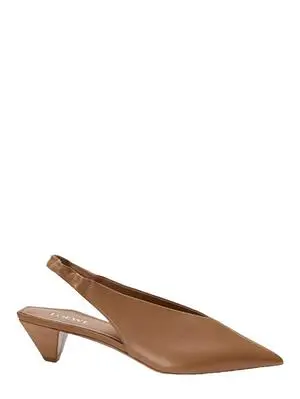 Loewe Origami Cubic Slingback In Lambskin - Brown