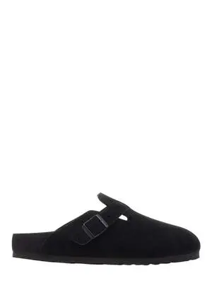 BIRKENSTOCK Boston Suede Leather Clogs - Black