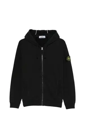 Stone Island Zipper Hoodie - Black