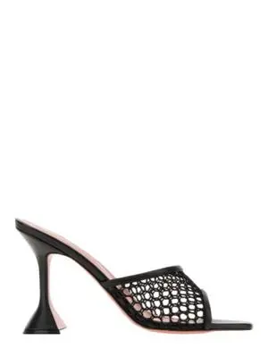 Amina Muaddi Square-toe High-heeled Sandals - Black