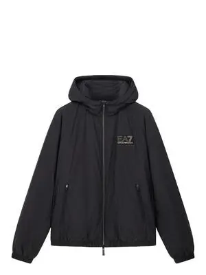 EA7 Oversized Blouson Jacket With Hood - Black