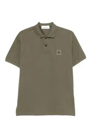 Stone Island Cotton Polo Shirt With Logo - Green