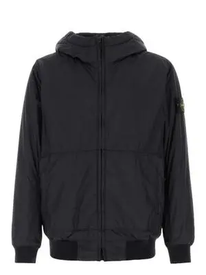 Stone Island Long Sleeve Zip-up Hooded Jacket - Blue