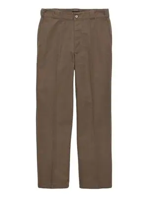 Prada Logo-plaque Straight-leg Trousers - Brown