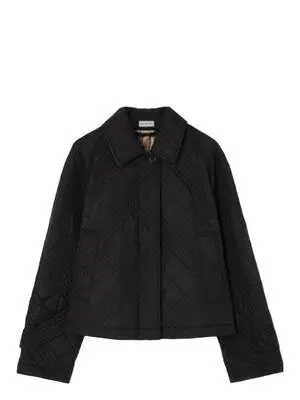 Burberry Quilted Nylon Cropped Jacket - Black