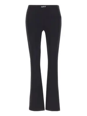 Off-White Flared Casual Trousers - Black