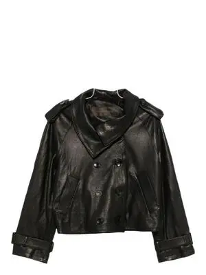GIORGIO BRATO Long-sleeve Leather Jacket - Black
