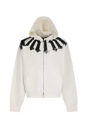 Palm Angels Big Neck Logo Zipped Hoodie - No