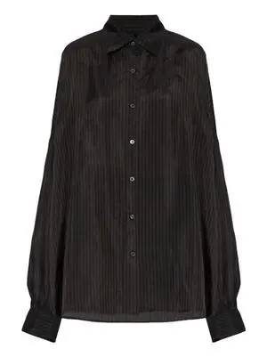 Dries Van Noten Cupro Cocoon Shirt - Black