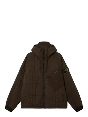 Stone Island Hooded Quilted Jacket - Coal Gray