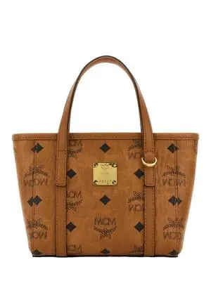 Mcm Canvas Toni Tote Bag Top Handles - Brown